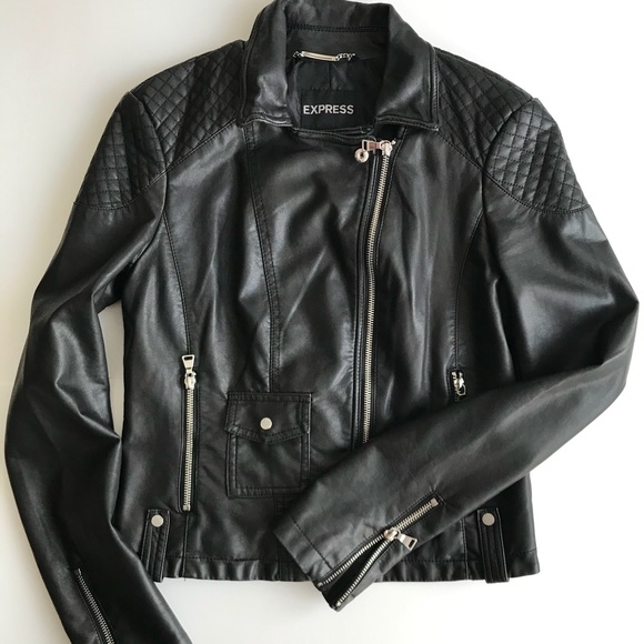 Express | Jackets & Coats | Express Black Leather Jacket | Poshmark